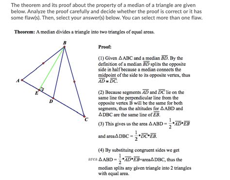 Solved The Theorem And Its Proof About The Property Of A Median Of A Course Hero