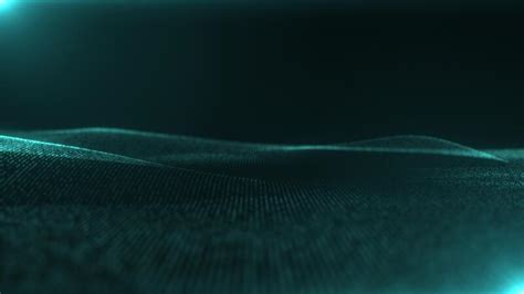 Abstract Glowing Wave Of Particles And Dots Moving On Blue Background Big Data Visualization