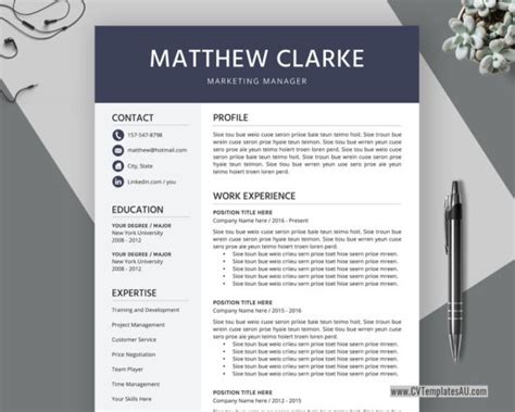 CV Templates Without Photo CVTemplatesAU Com