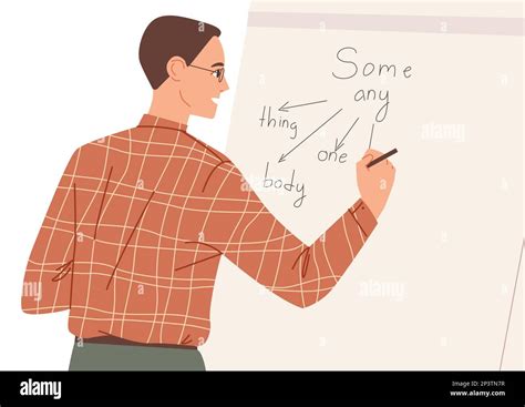 English Teacher Writes On Board Stock Vector Image And Art Alamy