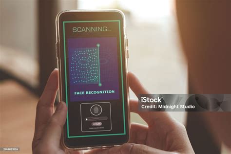 Security System With Facial Recognition Face Id Woman Unlocks