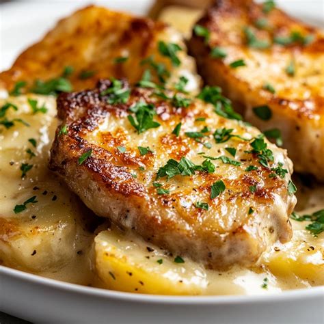 Smothered Pork Chop And Scalloped Potato Casserole