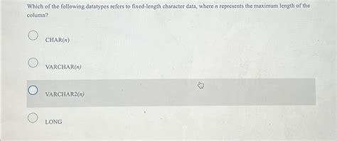 solved which of the following datatypes refers to