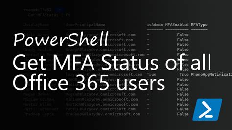 export the mfa status office 365 users with powershell