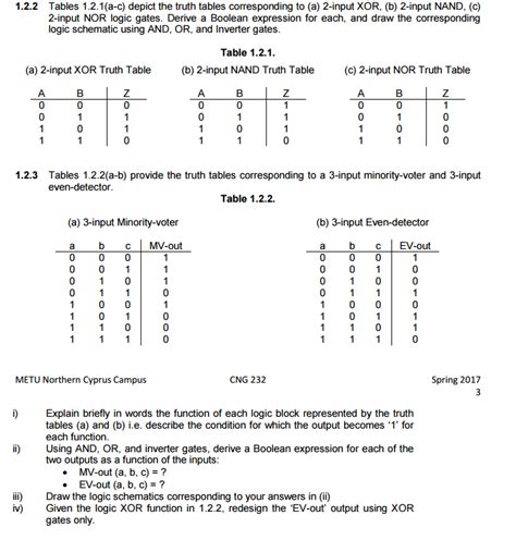 solved tables 1 2 1 a c depict the truth tables