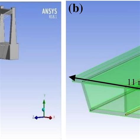 Geometry Of The Bridge Model A Full Bridge Model And B Bridge Deck Download Scientific