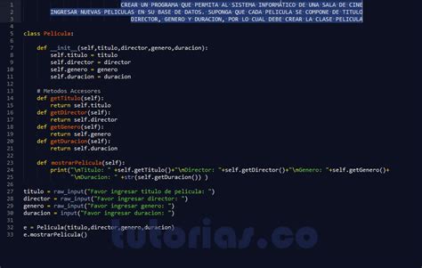 POO Python Clase Pelicula Tutorias Co