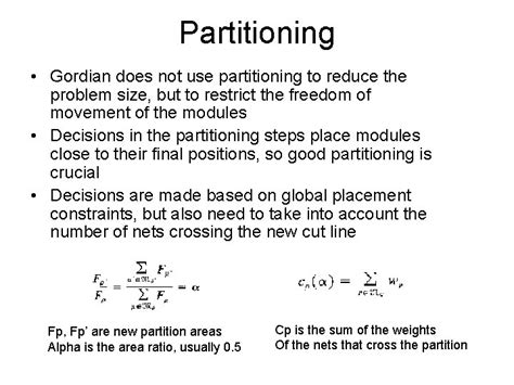 Gordian Placement Tool Quadratic And Linear Problem Formulation