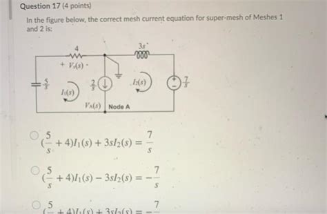 Solved Question 17 4 Points In The Figure Below The