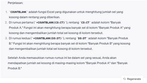 Belajar Bermacam Rumus COUNT Excel Di ChatGPT