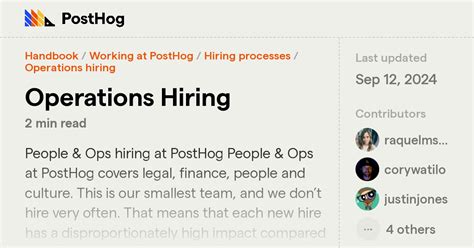 Operations Hiring Handbook Posthog