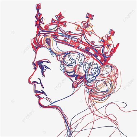 왕관 연속 선 아트 또는 한 선 그리기의 엘리자베스 여왕 단합 설계 배경 Png 일러스트 및 이미지 에 대한 무료 다운로드 Pngtree