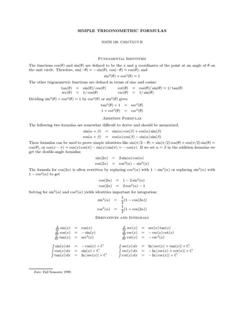 math 126 calculus ii pdf sine trigonometric functions
