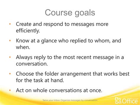Training Presentation Tame Your Outlook Inbox PPT