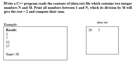 Solved Write A C Program Reads The Contents Of Datatxt