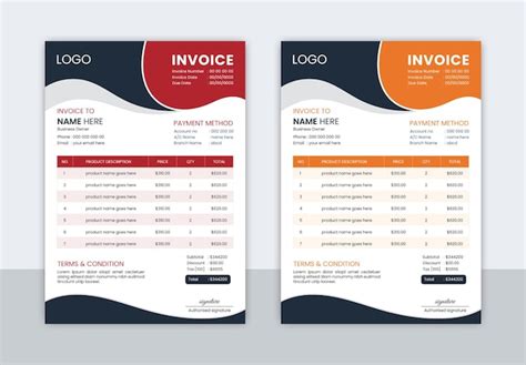Premium Vector Simple Invoice Design