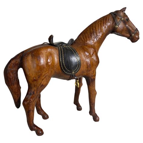 Decorative Leather Horse Model At 1stdibs