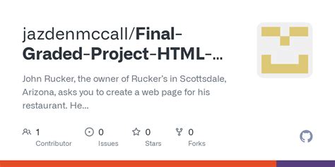 Github Jazdenmccallfinal Graded Project Html Coding John Rucker The Owner Of Ruckers In