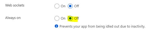 Cannot Turn Off The Alwayson Feature On Azure App Service Stack Overflow
