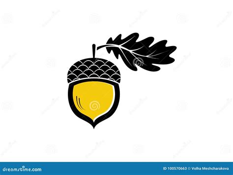 Acorn Icon Vector Illustration Stock Vector Illustration Of