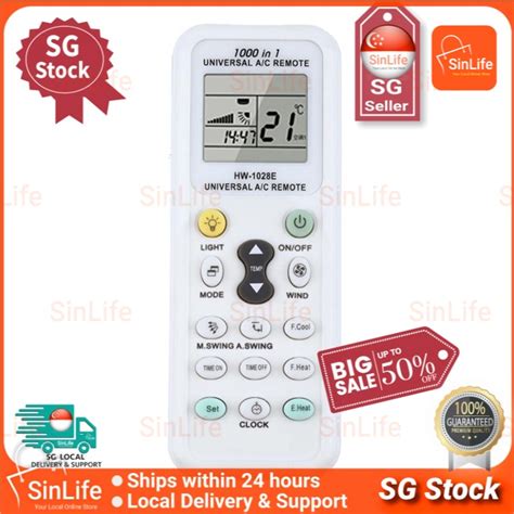 [sg Stock] K 1028e English Universal Lcd Air Conditioner Remote Control
