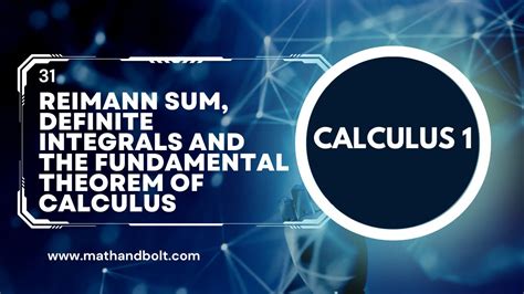 Calculus 1 Lecture 31 Reimann Sum Definite Integrals And The