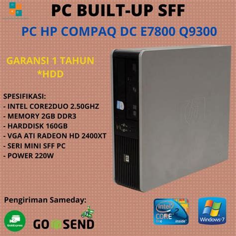 Jual HP COMPAQ DC7800 PC DESKTOP SFF BEKAS MURAH Jakarta Pusat Gudang Komputer Bekas Tokopedia