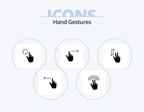 hand gestures glyph icon pack 5 icon design finger slide hand right