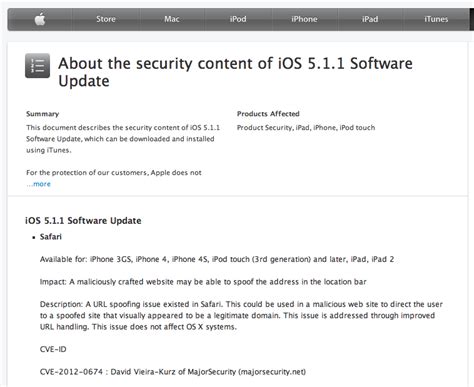 ios 5 1 1 fixes serious url spoofing vulnerability