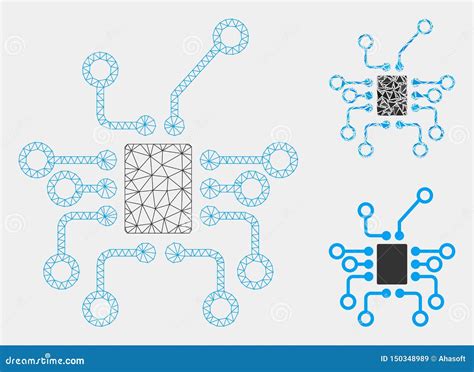 Electronics Vector Mesh Network Model And Triangle Mosaic Icon Stock Vector Illustration Of