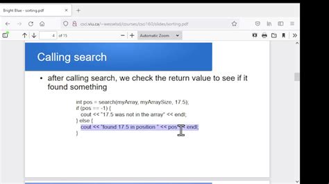 Intro To Searching And Sorting Arrays In C Youtube