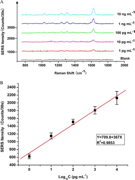 A Sers Spectra Acquired With Different Concentrations Of Melamine Download Scientific