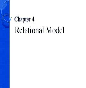 Lecture Database management systems Chapter 4 Relational model