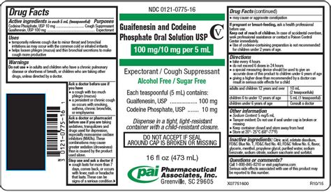 Dailymed Guaifenesin And Codeine Phosphate Solution