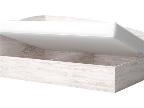 Легло с повдигащ механизъм ЛЕО 4 за матрак 120 190 см дъб бланко