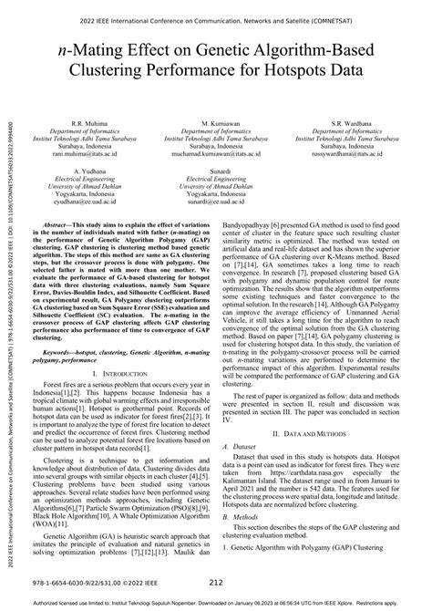 pdf n mating effect on genetic algorithm based clustering performance