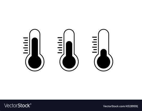 Temperature Symbol Set Three Thermometer S Vector Image