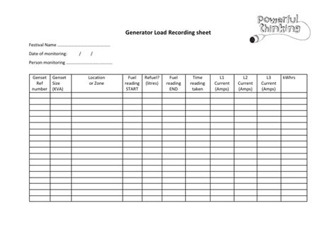 Generator Load Recording Sheet Pdf Energy Conversion Electric Power Generator Load Recording Sheet Pdf Energy Conversion Electric Power