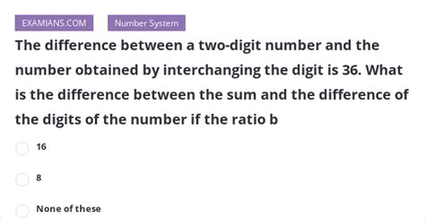The Difference Between A Two Digit Number And The Number Obtained By Interchanging The Digit Is