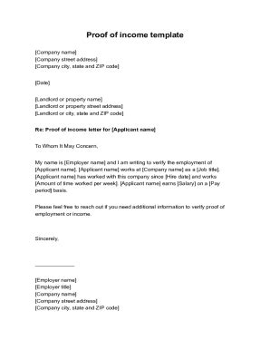 Fillable Online 22 Printable Proof Of Income Form Templates Fax Email Print PdfFiller