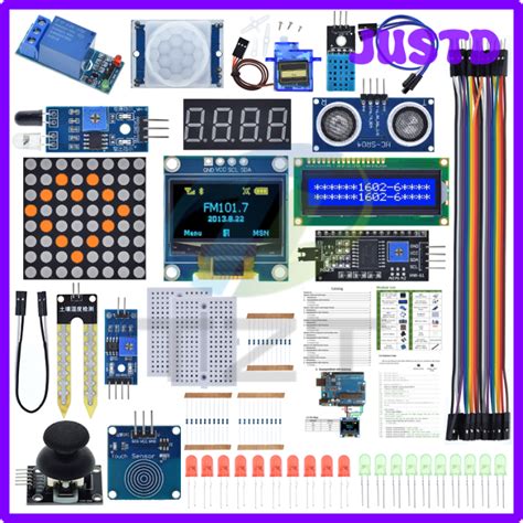 [justd] tzt uno r3 kit modul sensor mit 0 96 oled lcd display relais