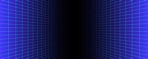 푸른 빛나는 네온 와이어 프레임 배경입니다 원근법에서 빛나는 체크 무늬 수직 격자 평면 복고풍 미래 지향적 인 깊이 벽지 아케이드 게임 공상 과학 매트릭스 표면 배경 포스터