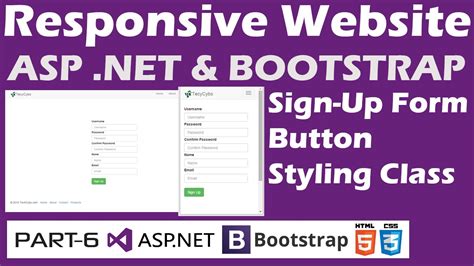 Responsive Website Asp Net And Bootstrap Part 6 Sign Up Form