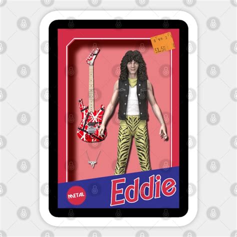 Eddie Action Figure Van Halen Sticker Teepublic