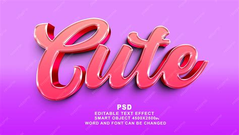 Premium Psd Cute 3d Editable Text Effect Psd Photoshop Template