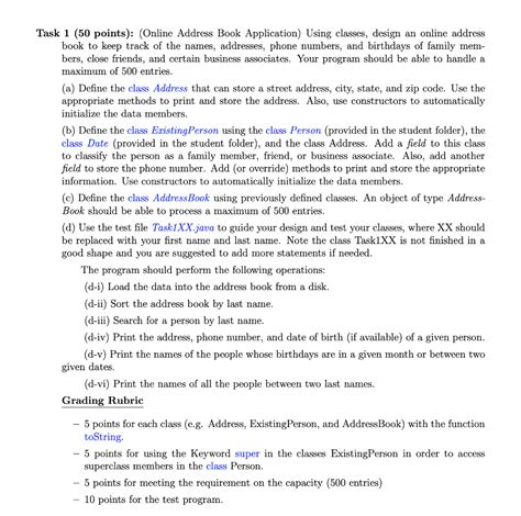 Solved Task 1 50 Points Online Address Book Application