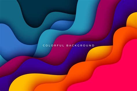 Multi Layers Colorful Wavy Texture 3d Papercut Layers In Gradient Vector Banner Abstract Paper