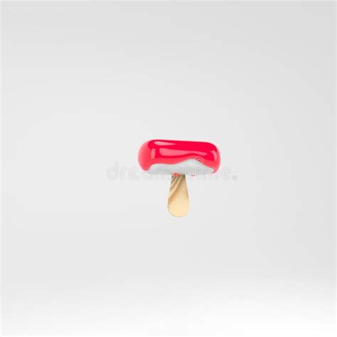 Ice Cream Minus Symbol Pink Popsicle Alphabet Stock Illustration