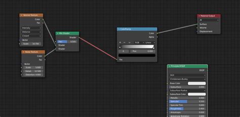 Eevee Render Engine Red Line From Shader Node To Color Ramp Blender Stack Exchange
