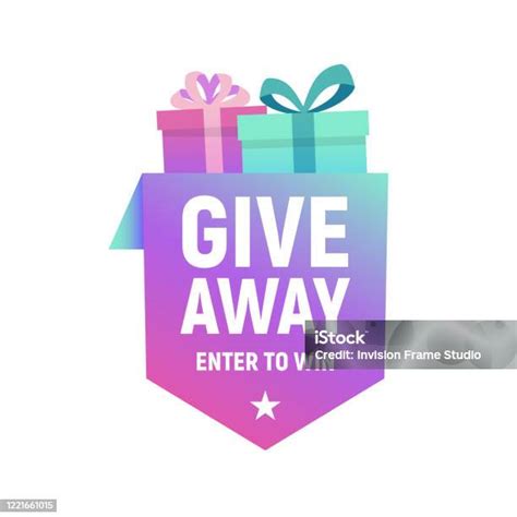 소셜 미디어에 대한 경품 배너 템플릿 포스터를 이기기 위해 입력합니다 광고 축하 경품 보상 배너 및 포스터를 위한 기프트 박스 디자인 벡터 일러스트레이션 개념에 대한 스톡